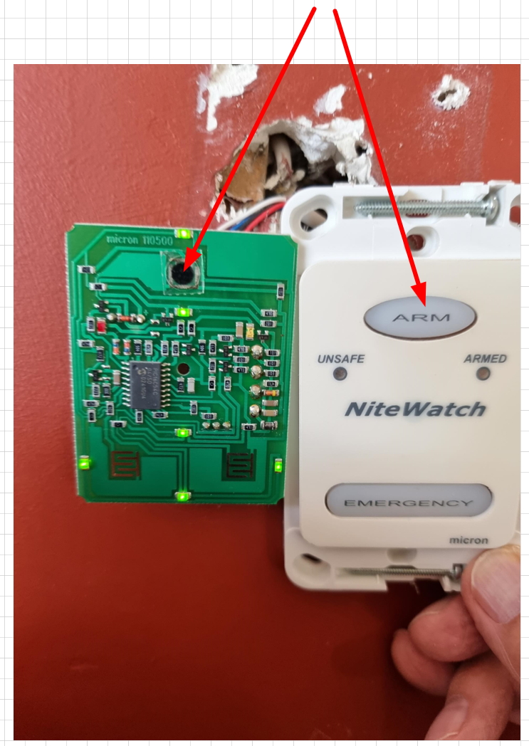 Micron Meridian NiteWatch Night Arming Station Button Repair